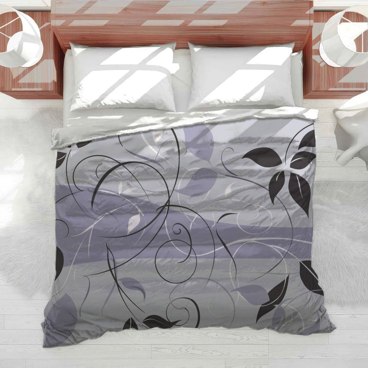 VisionDecor Floral Swirls Cool Bedding - Wayfair Canada