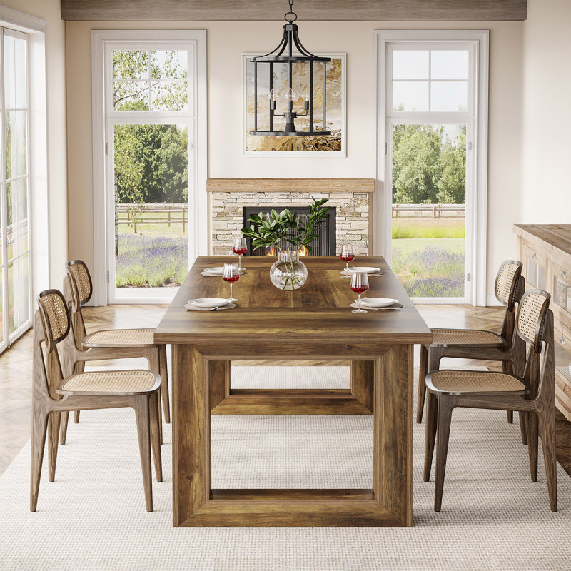 Millwood Pines 63-Inch Wood Farmhouse Dining Table | Wayfair