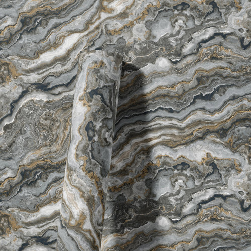 Orren Ellis Modern Marble 3D Textured Wallpaper, Deep Embossed Stone ...