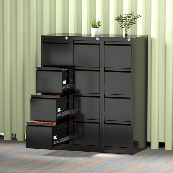 Inbox Zero Itzely 4-Drawer Lateral Filing Cabinet with Lock, Assembly ...