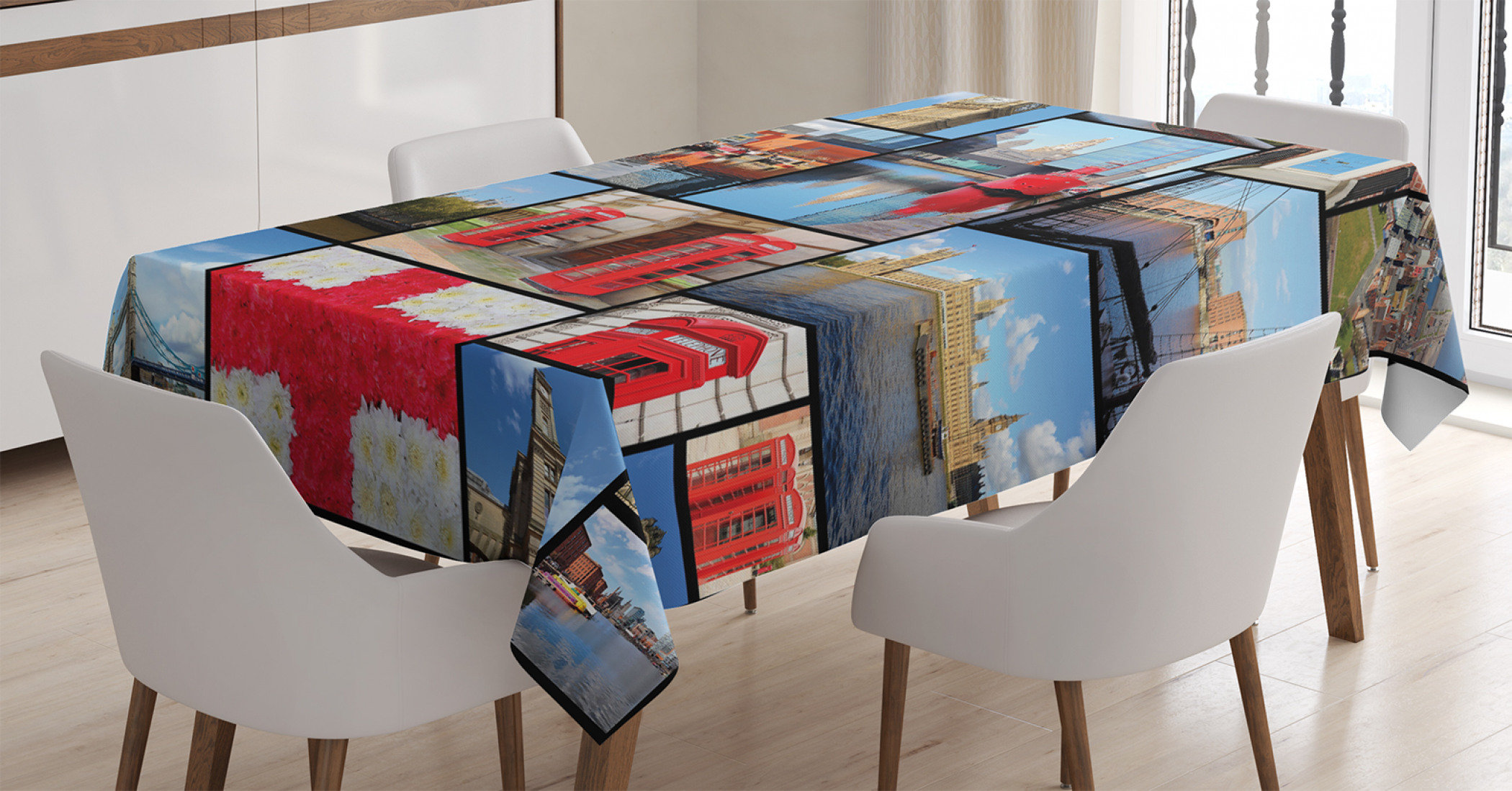 East Urban Home Ambesonne England Tablecloth, England City Red ...