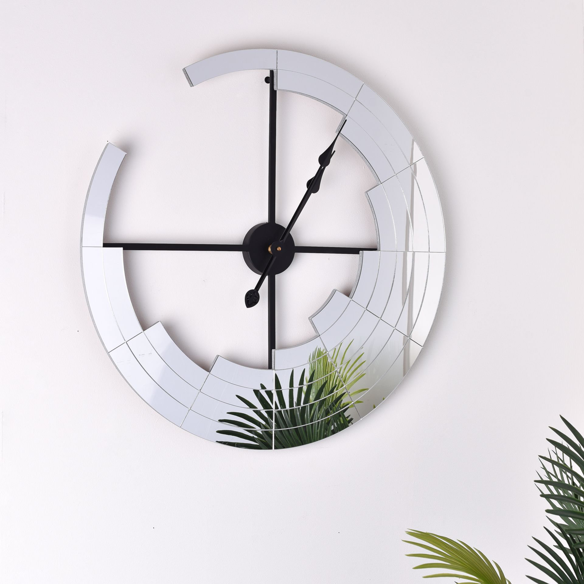 17 Stories Glass Cut Out Wall Clock 60.5 Cm | Wayfair.co.uk
