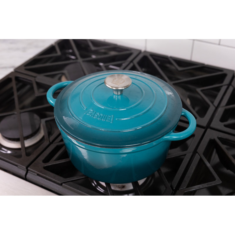 Basque Enameled Cast Iron Cookware Set, 7-piece Set, Nonstick ...