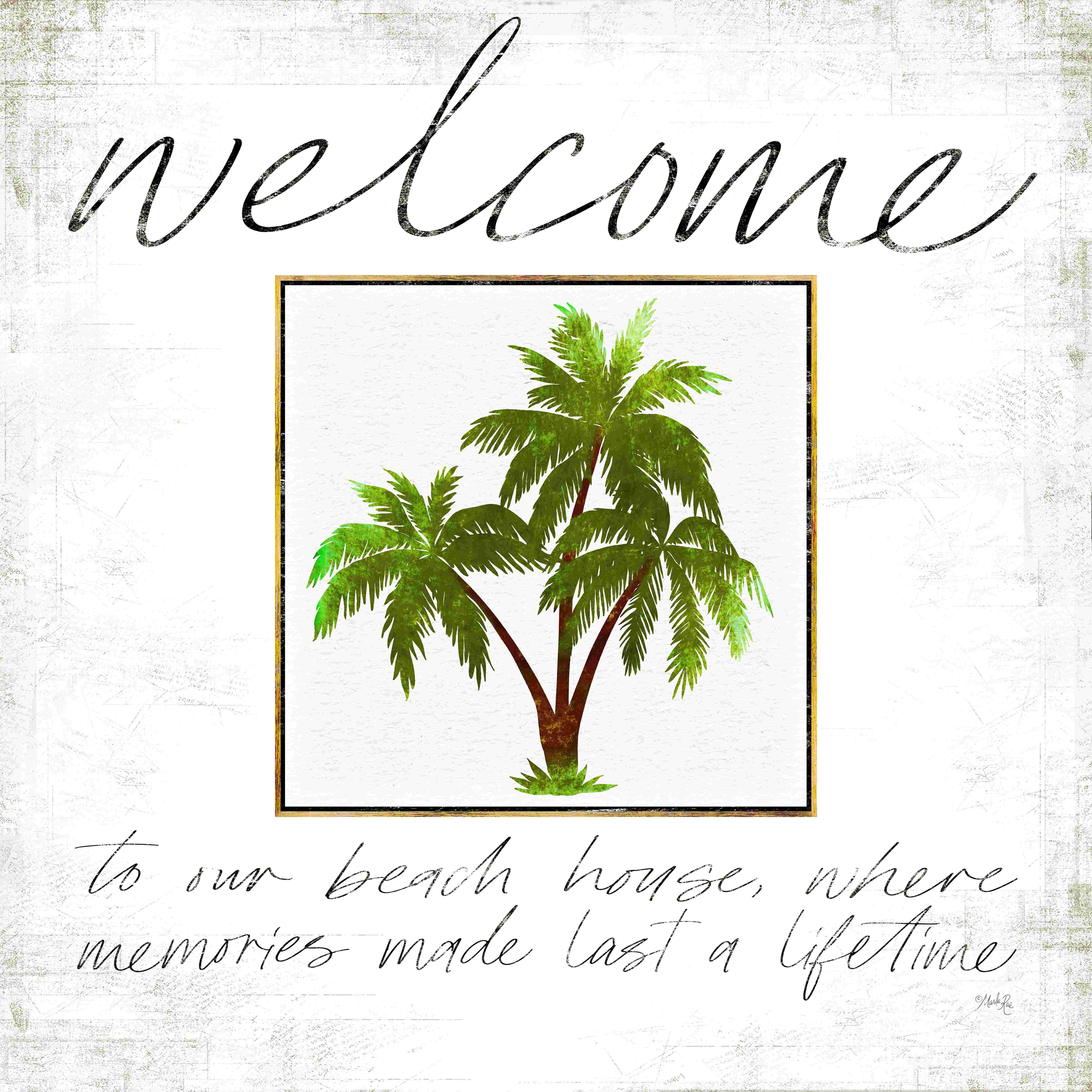 August Grove® Welcome Palm Trees by Marla Rae Painting | Wayfair