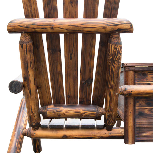 Millwood Pines Gwen Solid Wood Double Adirondack Chair with Table ...