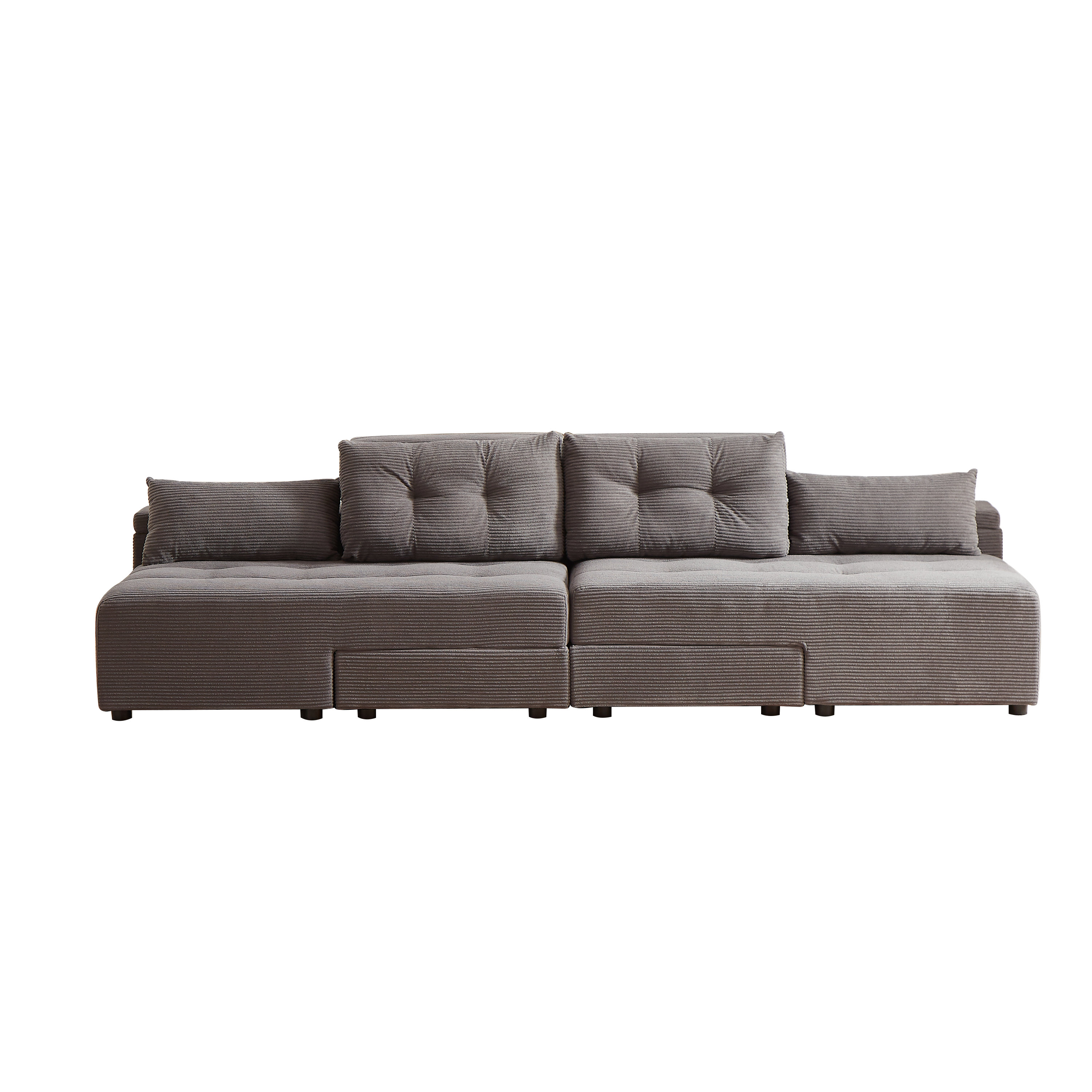 Ebern Designs Convertible 3 in 1 Sleeper Sofa and Sectional Sofa with 4 ...