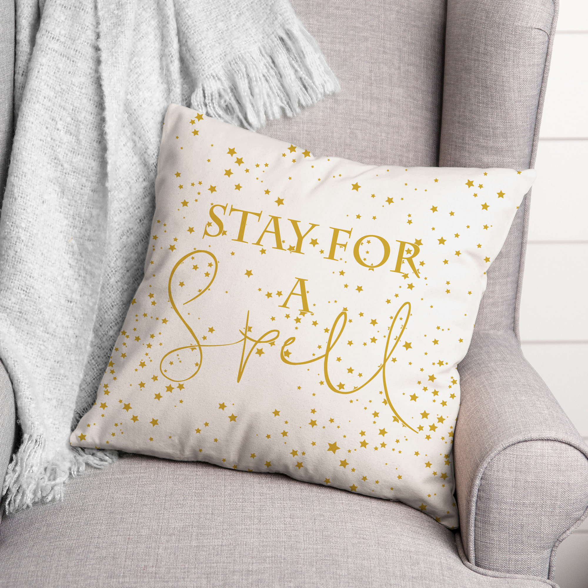 Designs Direct Creative Group Stay for a Spell Square Pillow Cover ...