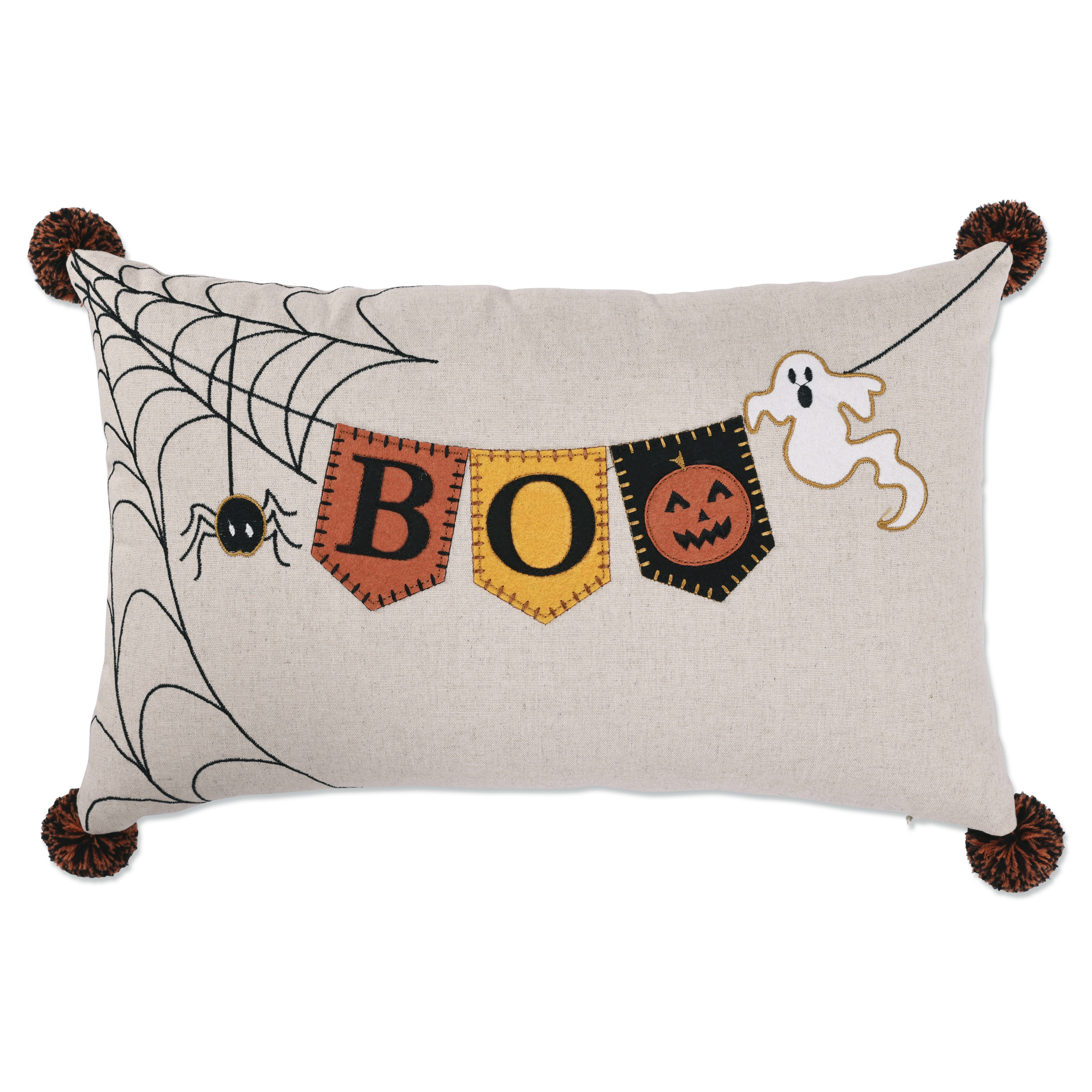 Pillow Perfect Boo Banner Halloween Rectangular Cotton Lumbar Pillow ...