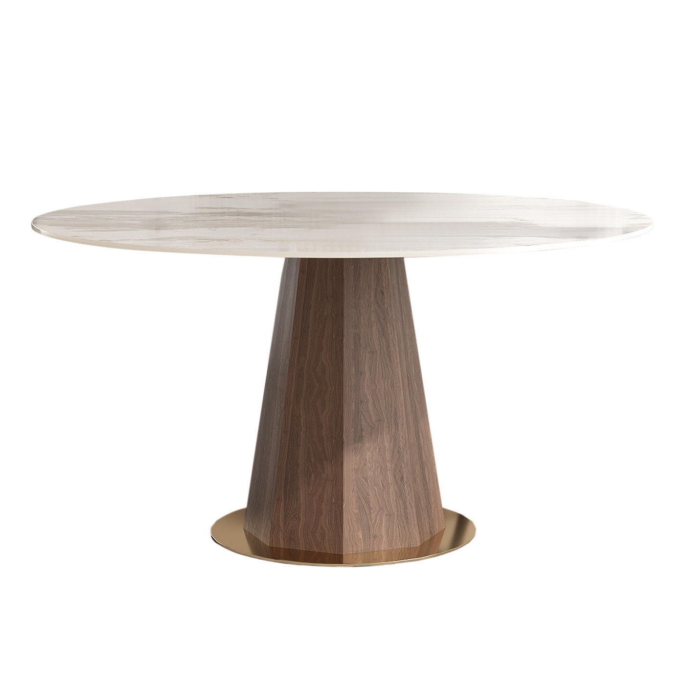Mercer41 Round Pandora Slate Dining Table with Wood Pedestal | Wayfair
