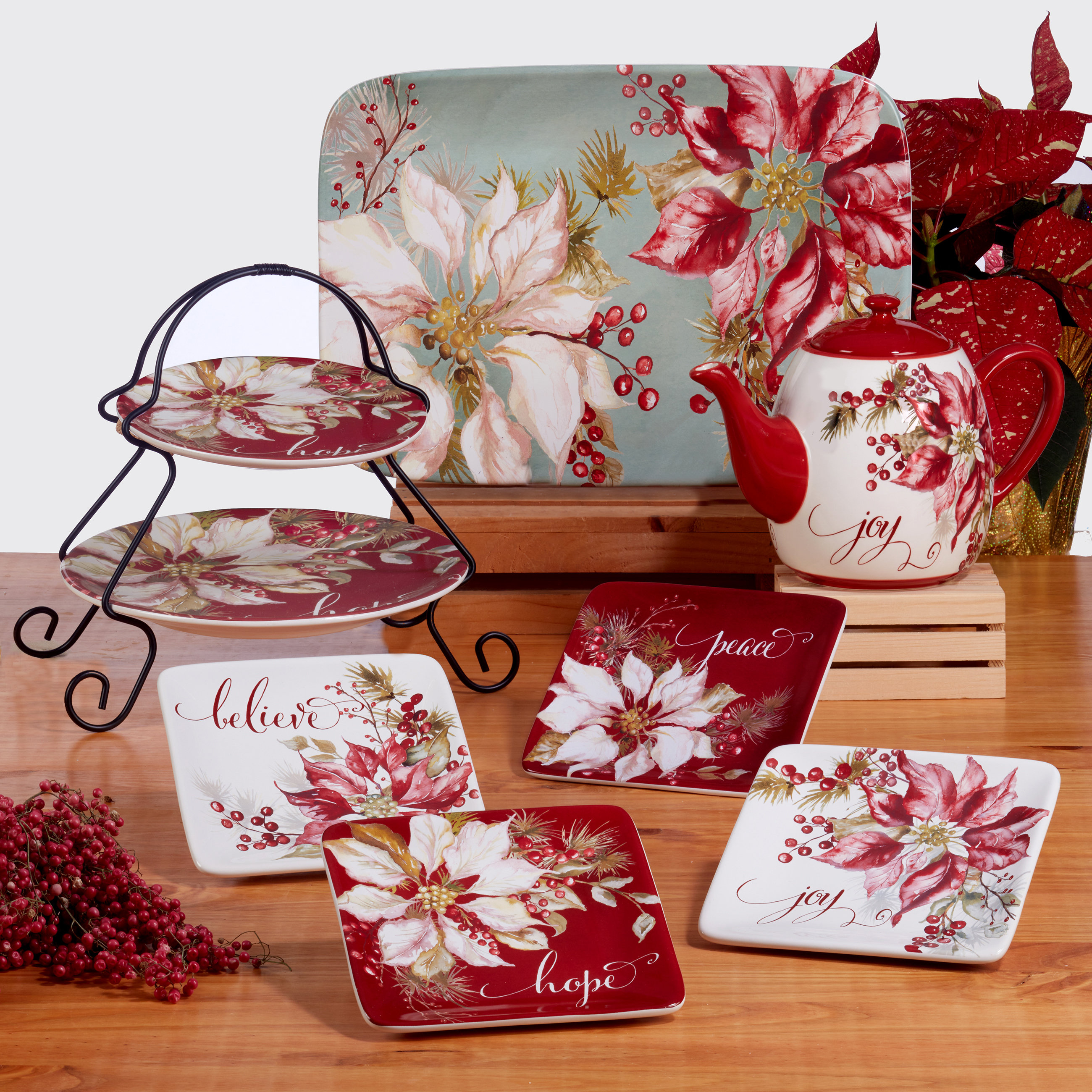 Certified International Winters Joy 2-Tier Server (7" and 9" plate ...