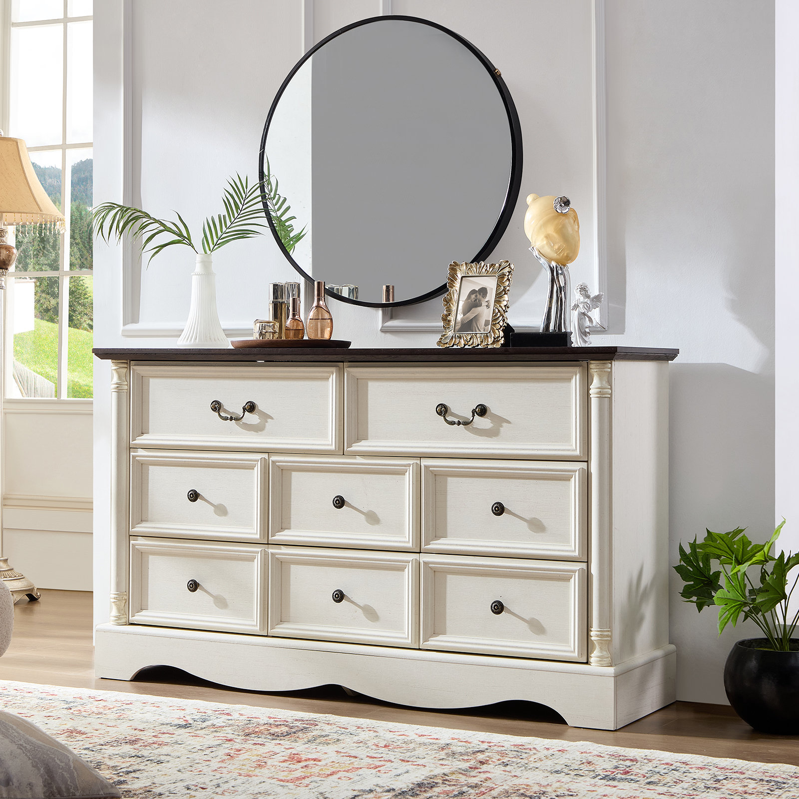 Charlton Home 8 Drawers Dresser, 54" Wide Farmhouse Chest of Drawers ...