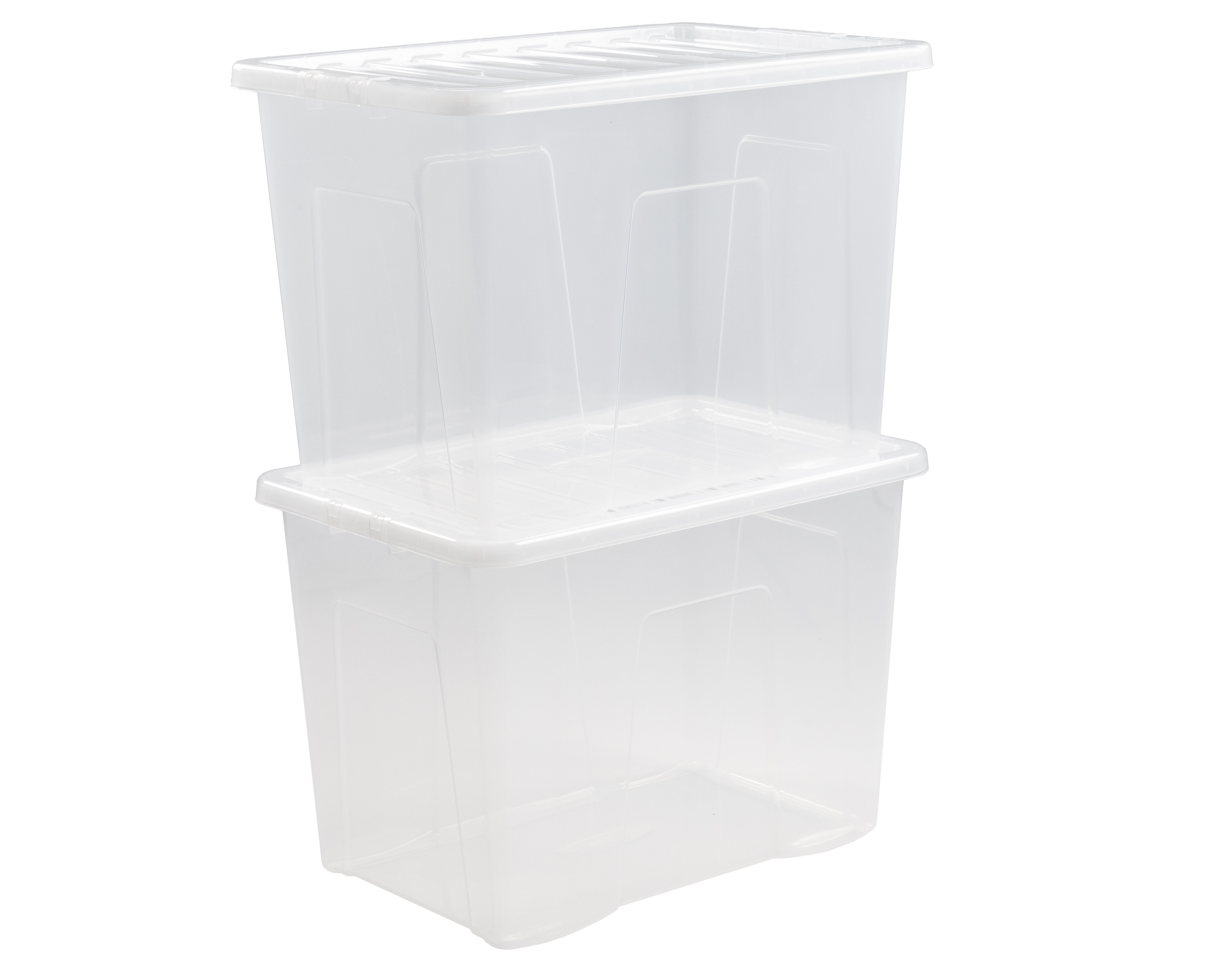 Wham Crystal 80L Plastic Storage Box Pack of 2 Clear & Reviews ...