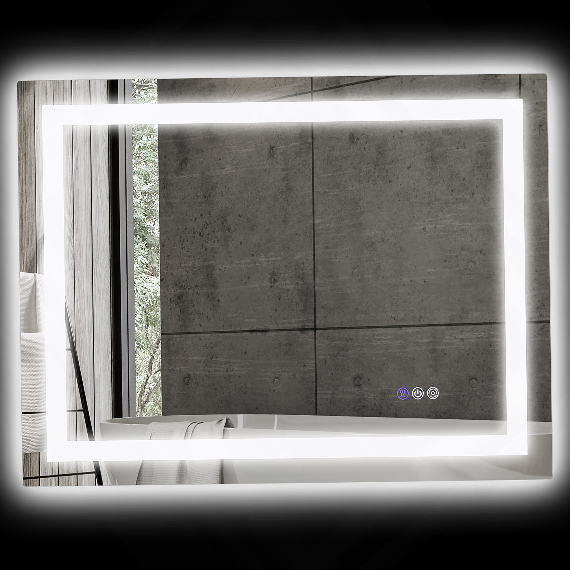Orren Ellis LED Bathroom Mirror with Lights, Backlit Front Lit LED ...
