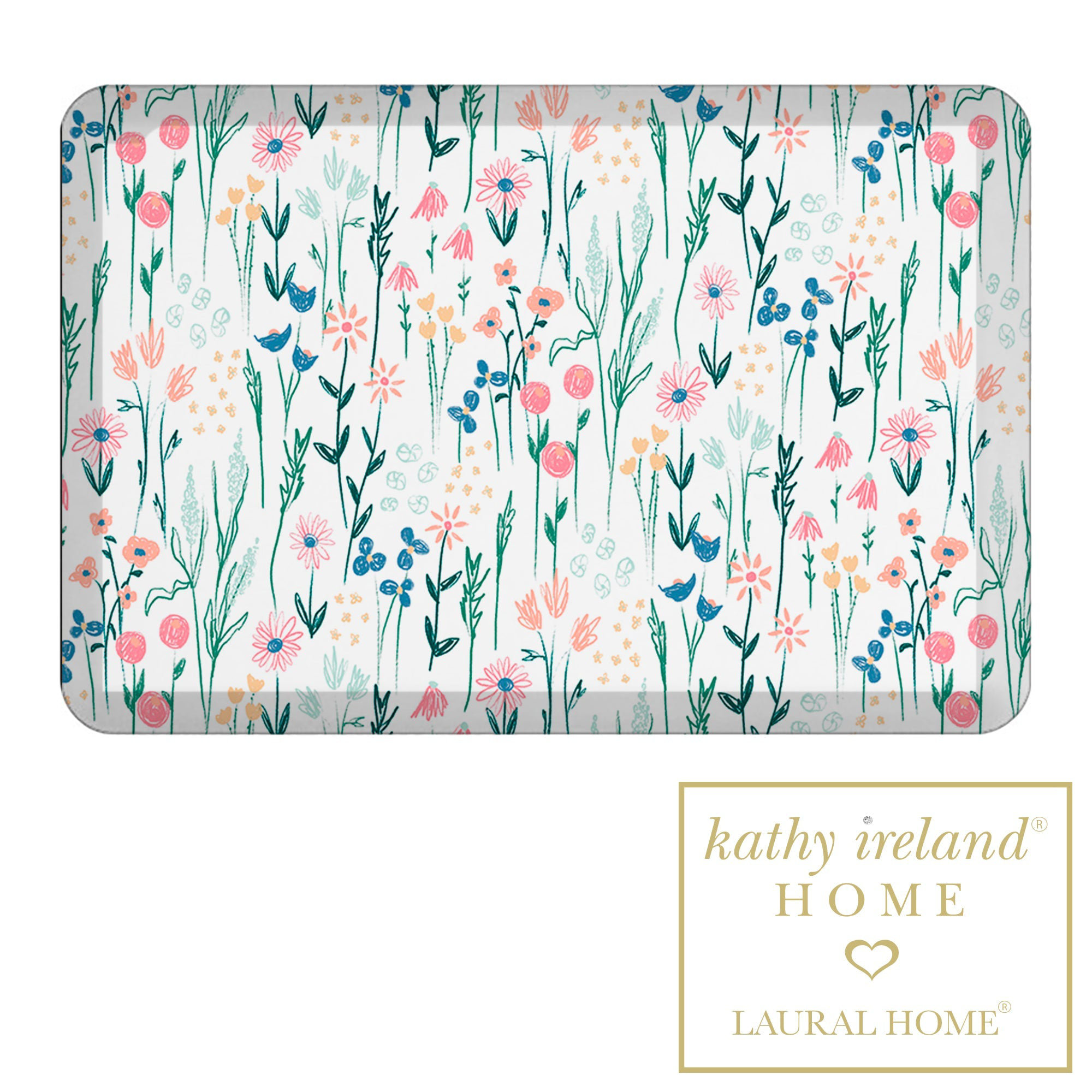 Laural Home kathy Ireland® HOME Delicate Floral Boho Anti-Fatigue ...