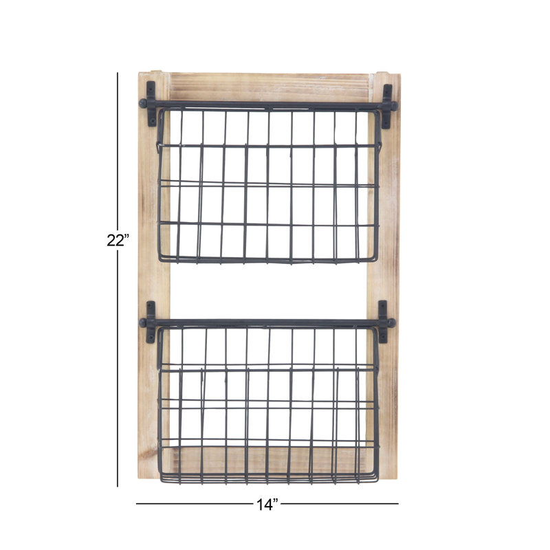 Gracie Oaks Hatten Metal 2 Slots Decorative Black Magazine Rack Holder ...