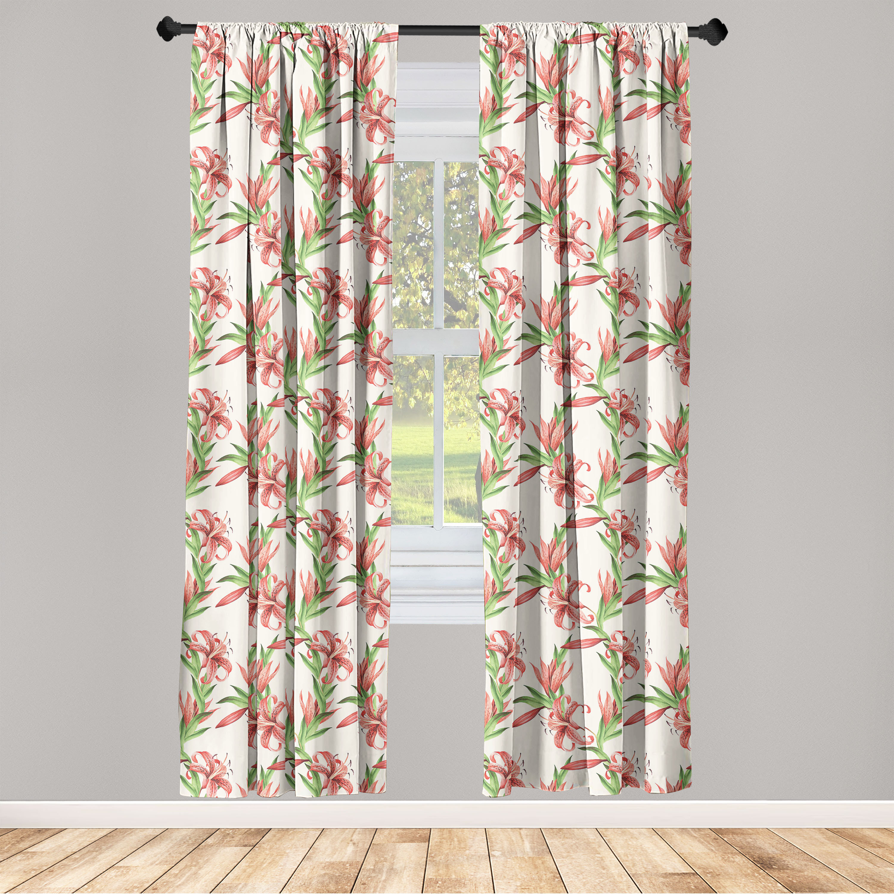East Urban Home Spring Curtains Tiger Lily Flowers Exotics Pair of ...