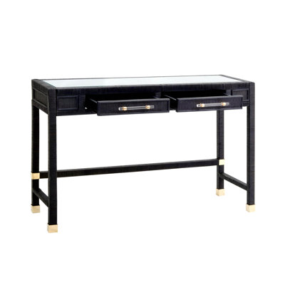 Beachcrest Home Amara Rattan Desk | Wayfair