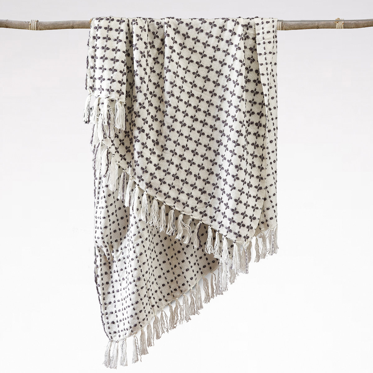 14 Karat Home Inc. Knitted Cross Throw | Wayfair