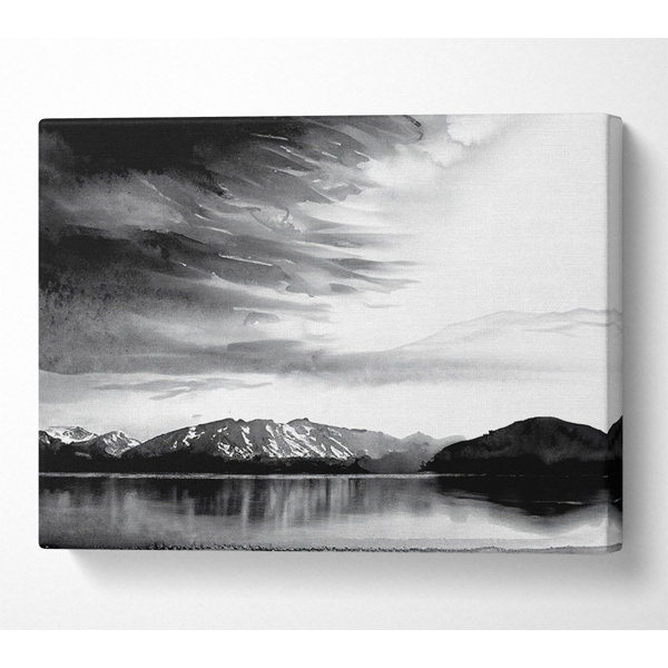 House of Hampton Mountain Scenery Black and White - Wrapped Canvas Art ...