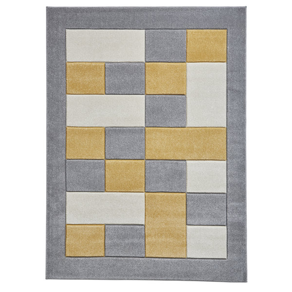 Wade Logan Purdue Tufted Grey/Yellow Rug & Reviews | Wayfair.co.uk
