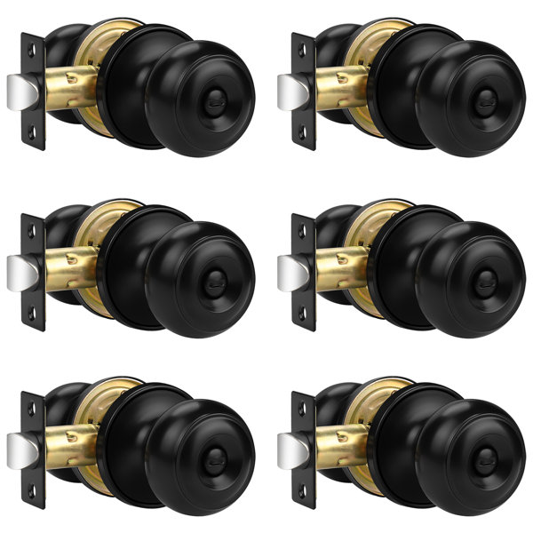 Probrico Privacy Door Knobs with Round Rosette, Keyless Lock for Bed ...