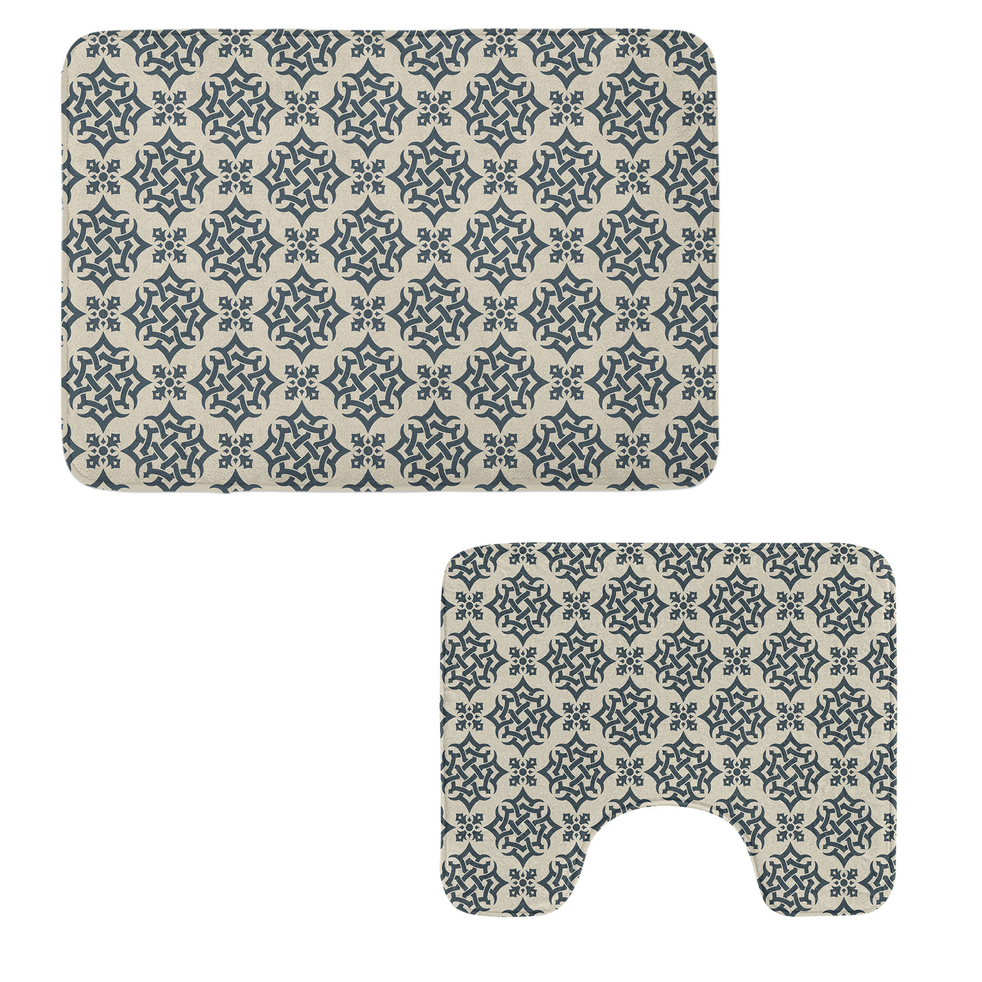 Fleur De Lis Living Oriental Bathroom Rug Set 2 Pieces Rectangle ...