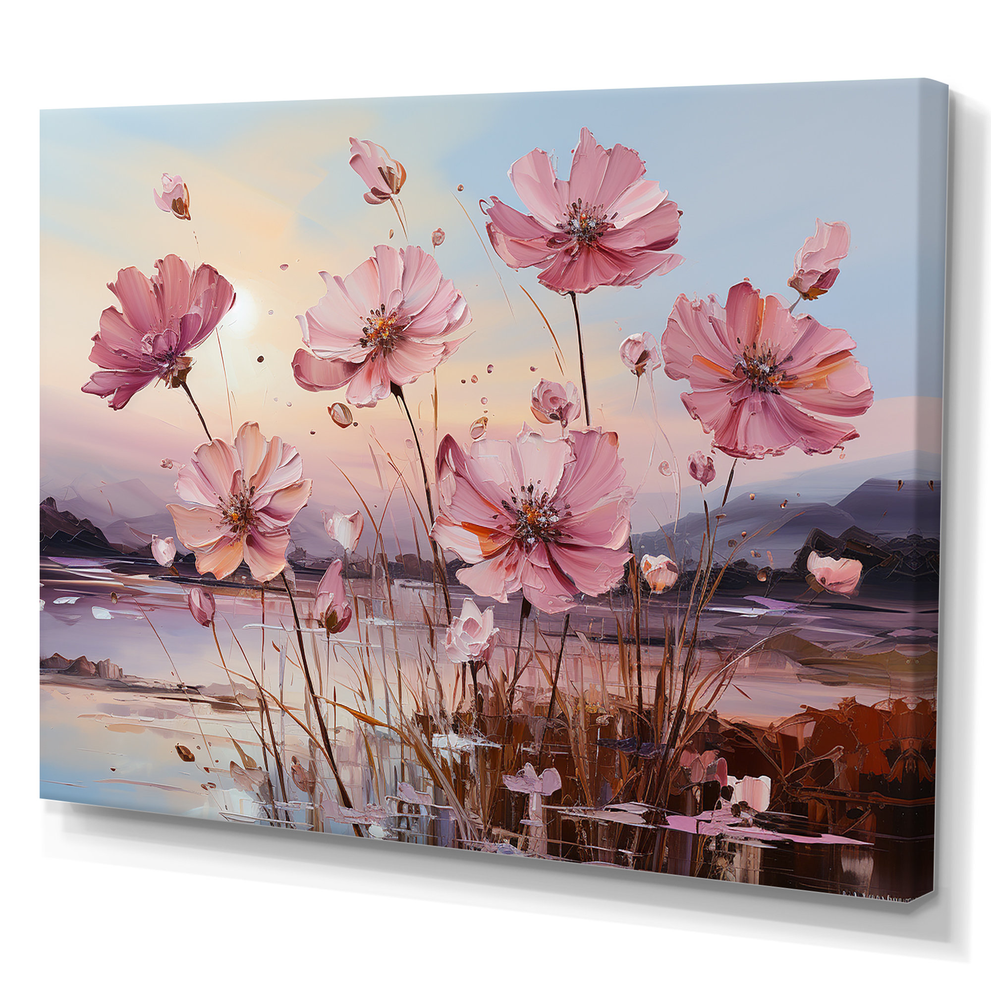 Winston Porter Beautiful Flower Carnations Field - Flower Field Canvas ...