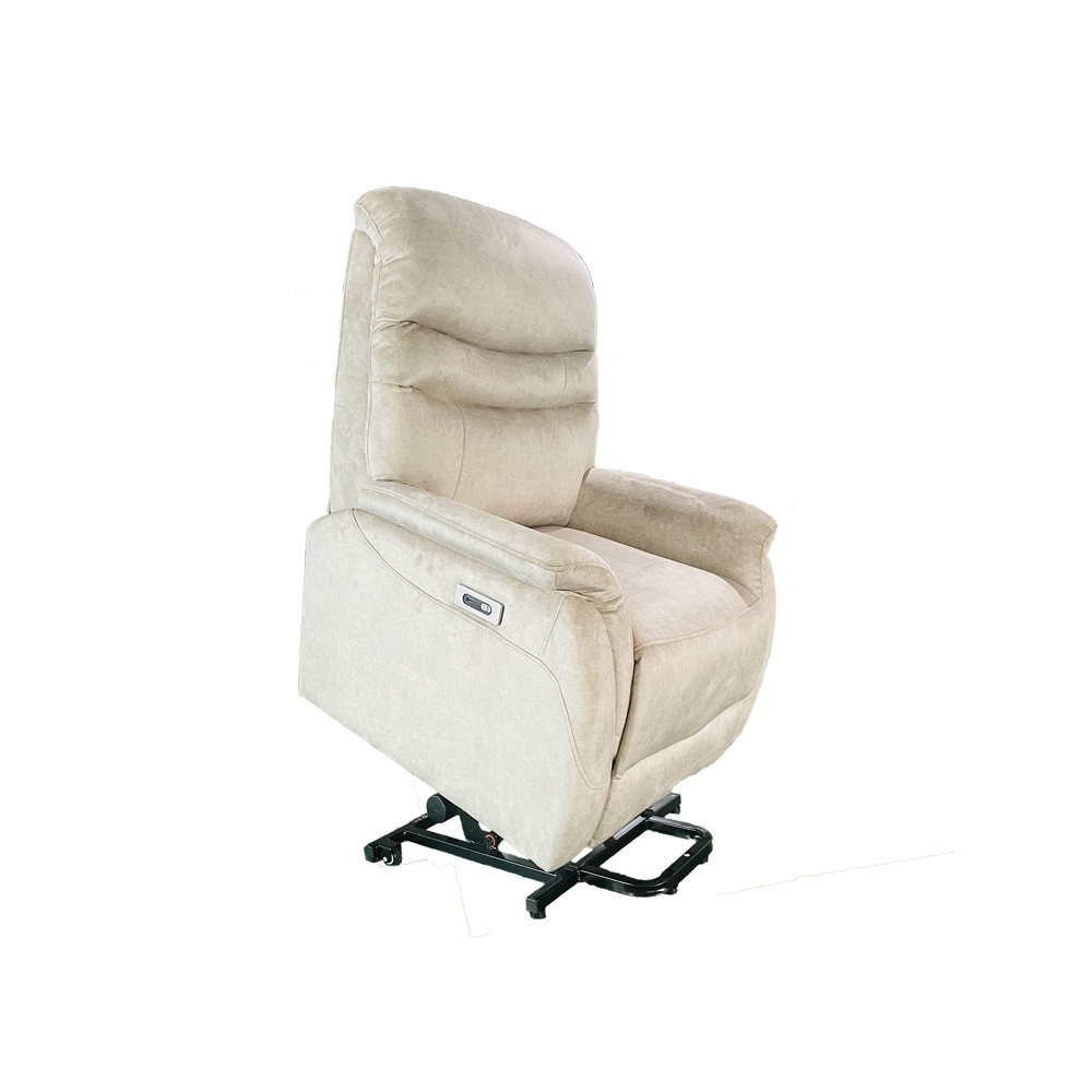 Everly Quinn Velvet Fabric Lift Assist Power Push Button Recliner Chair ...