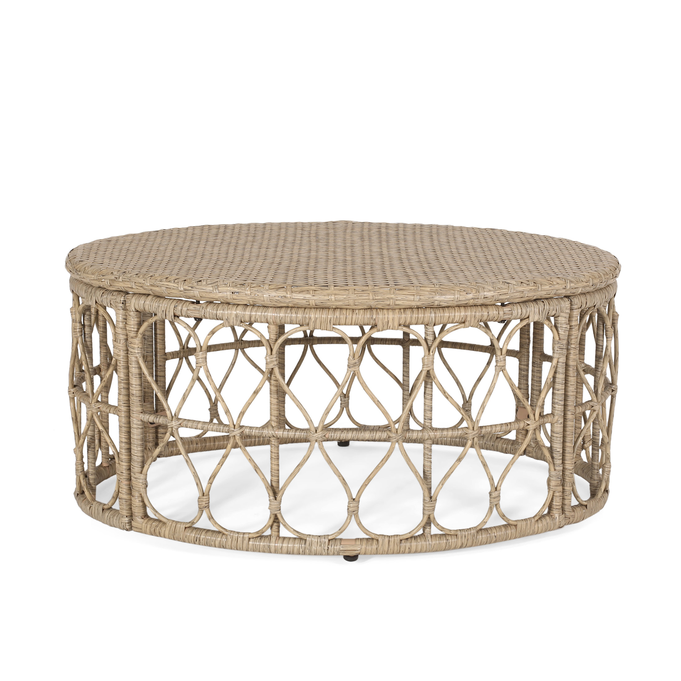 Bayou Breeze Boho Wicker Weave Coffee Table, 32.5" W - Polyethylene ...