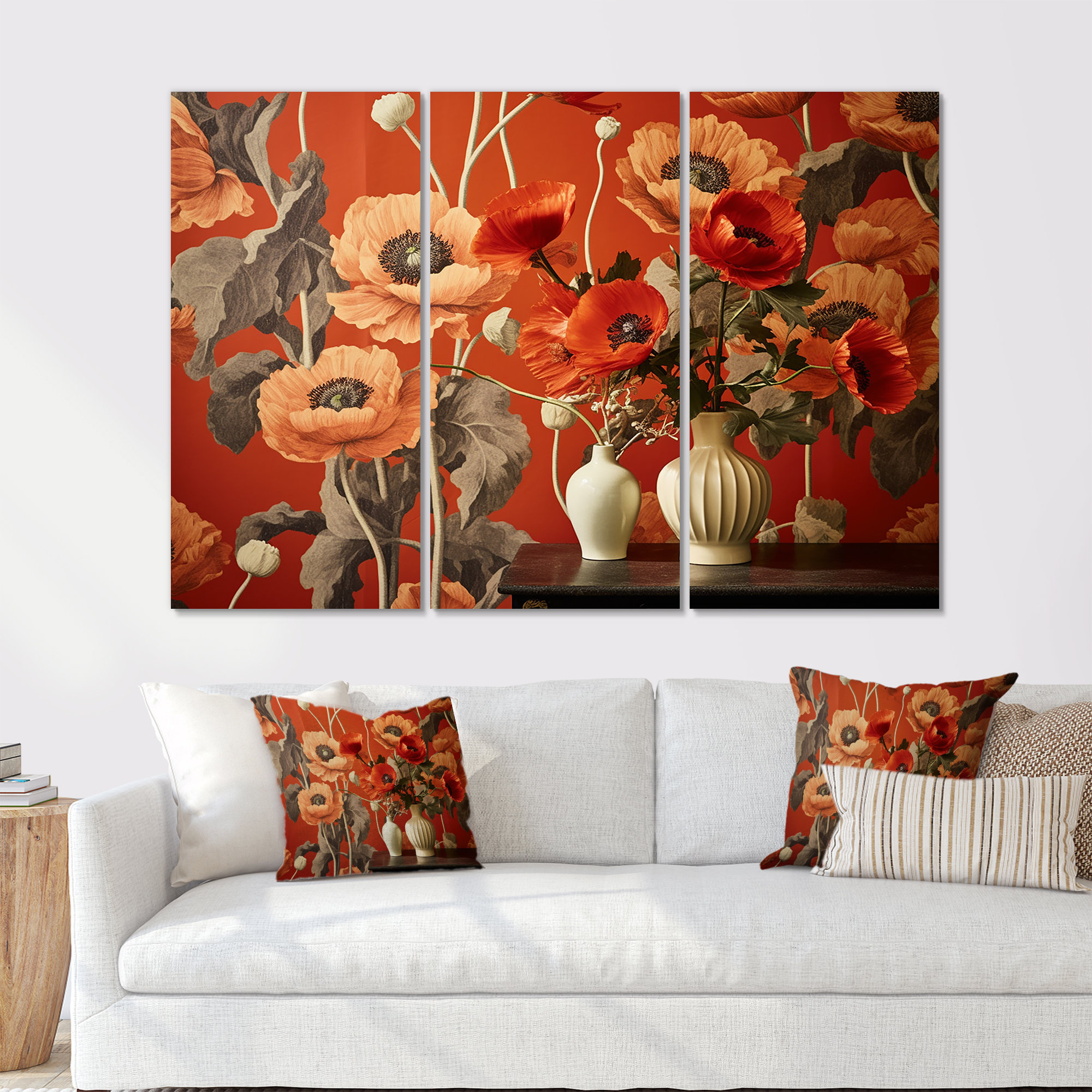 House of Hampton® Poppy Vase Dreams - Poppies Wall Decor Set | Wayfair