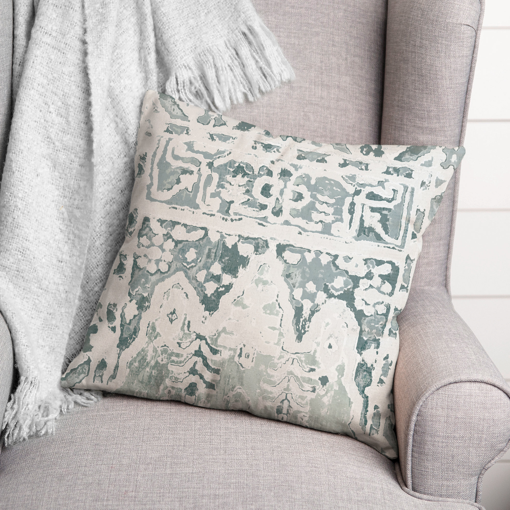 Designs Direct Creative Group Rug Abstract Square Pillow Cover & Insert ...