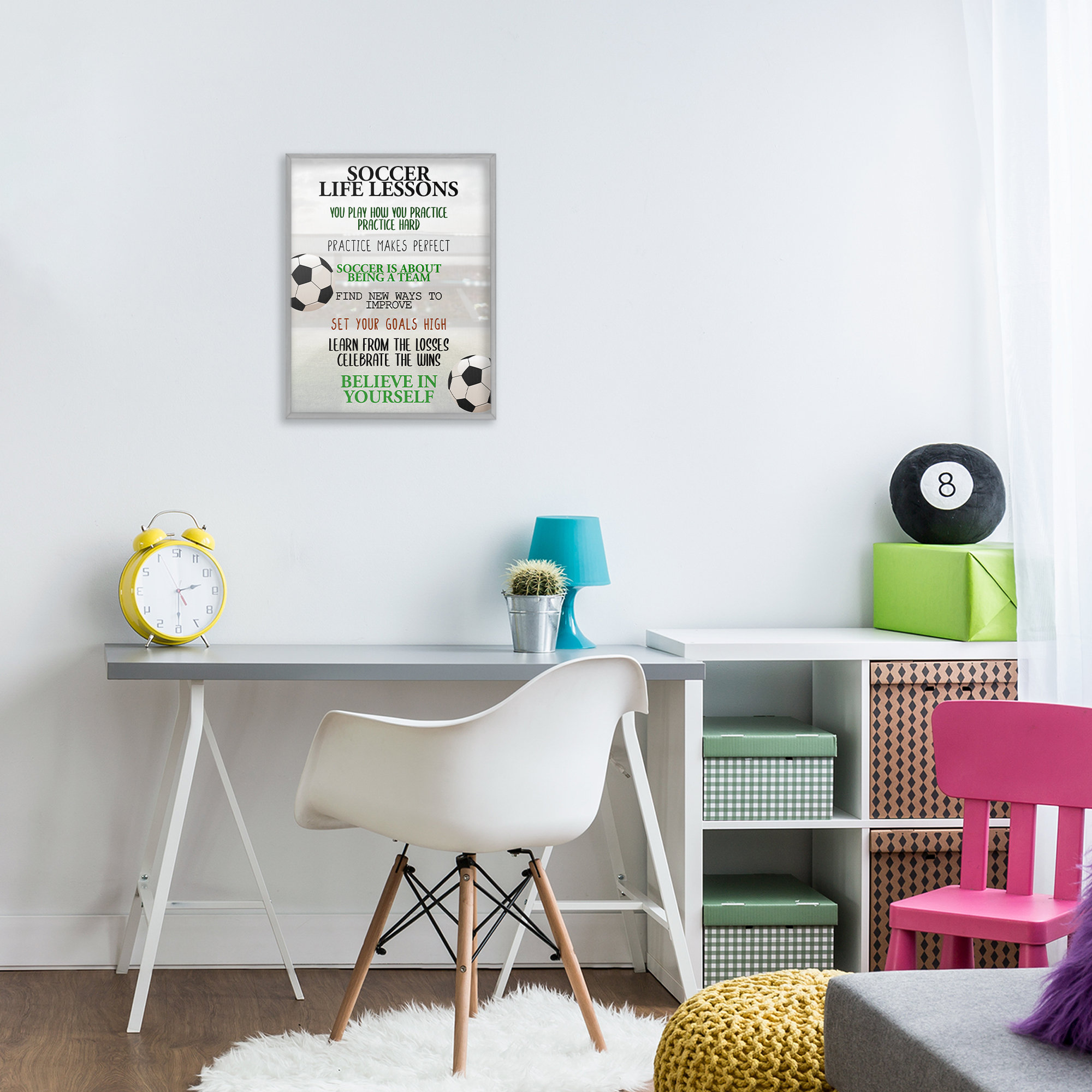 Ebern Designs Soccer Life Lessons Framed Giclee, design by Kim Allen ...