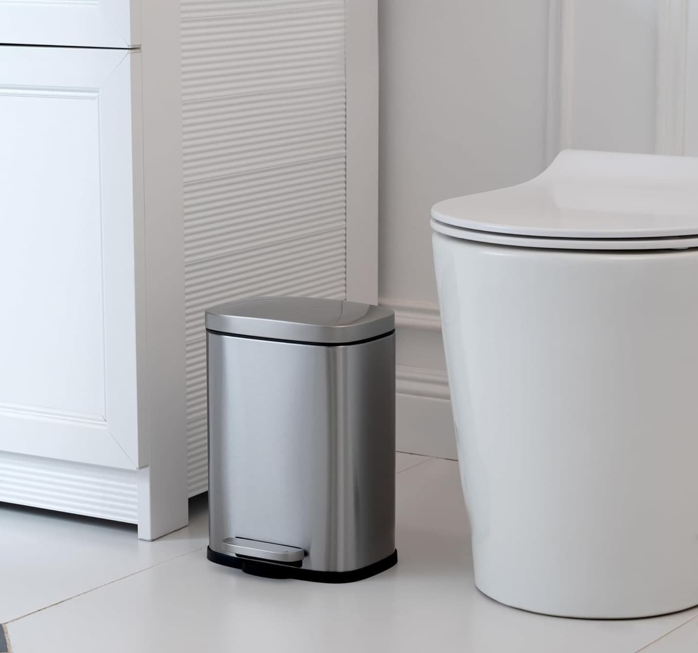 BUMEET Smudge-Resistant Mini Rectangular Trash Bin - Soft Close, Stainless, 5L - Wayfair Canada