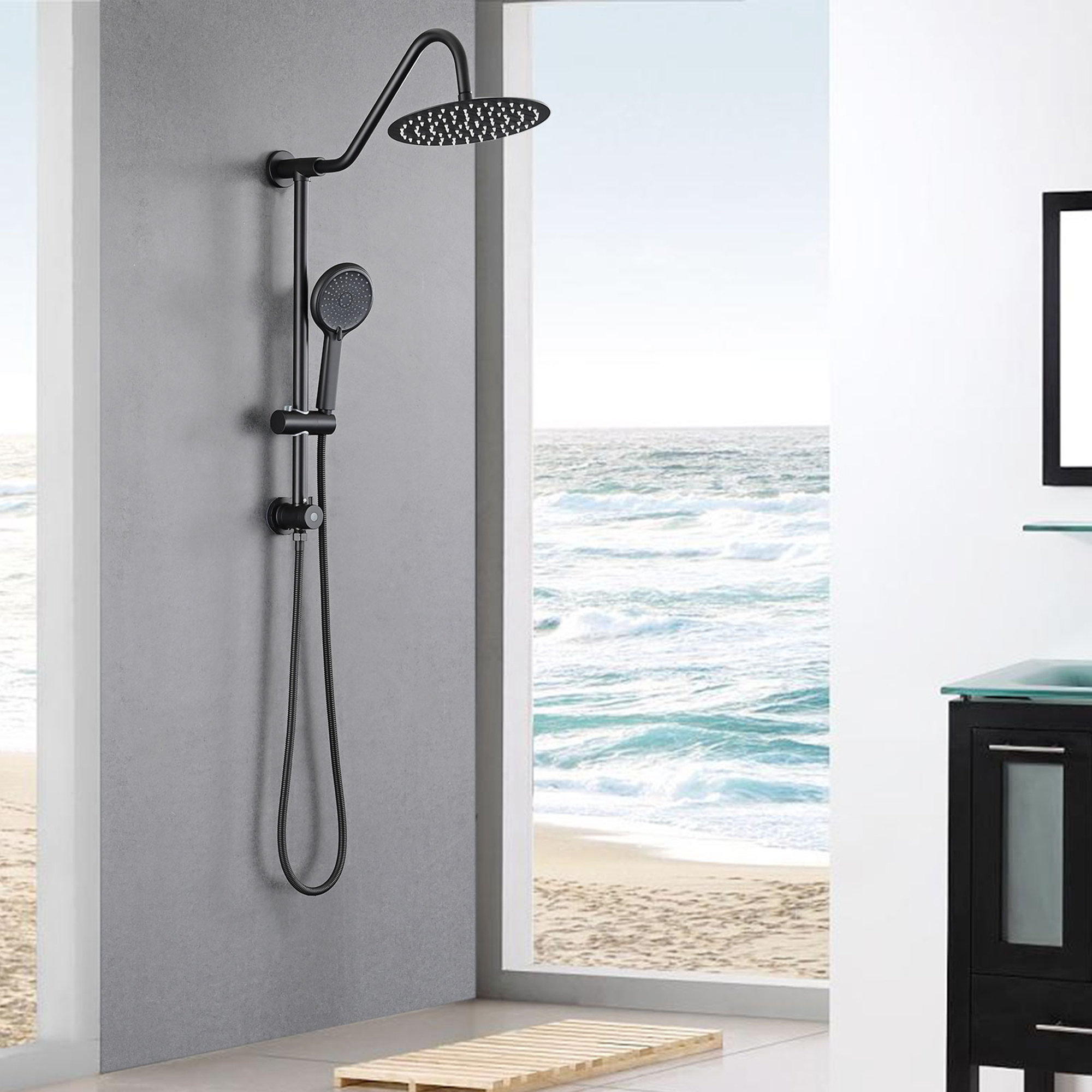 INLE Shower System with Rain Shower Head and Handheld Shower | Wayfair