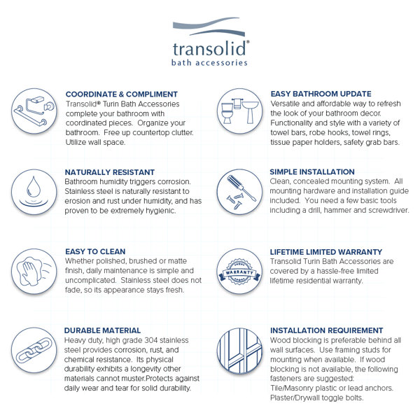 Transolid Turin Grab Bar & Reviews | Wayfair