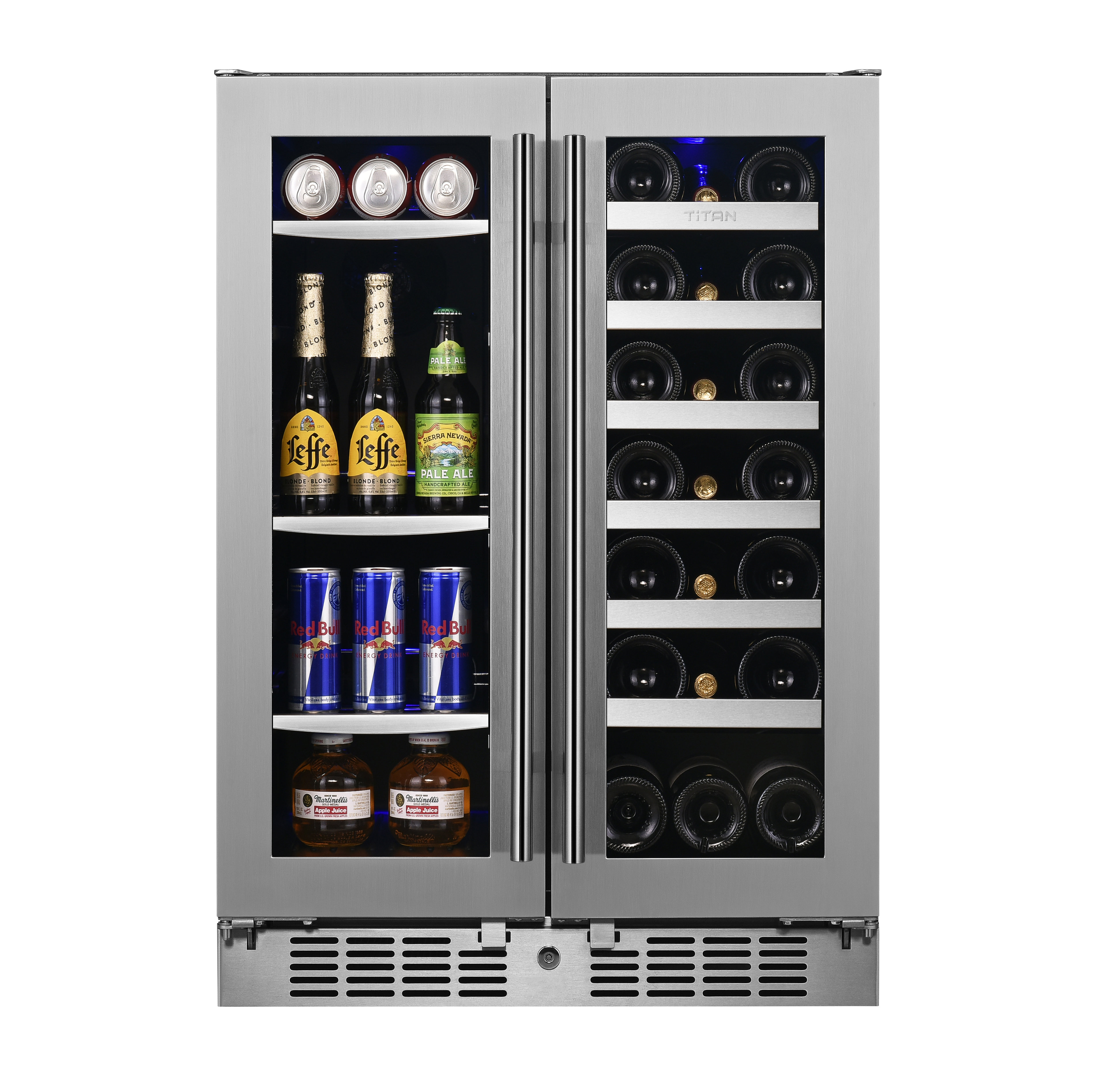 Titan Products 20 Bottle and 64 Can Dual Zone Freestanding/Built-In ...