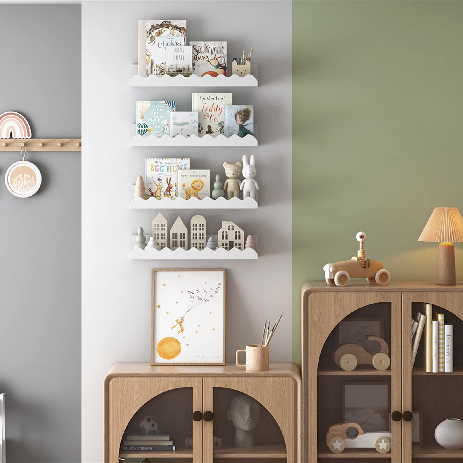 Hokku Designs Picture Ledge Shelf for Wall Decor and Storage Set of 4 ...