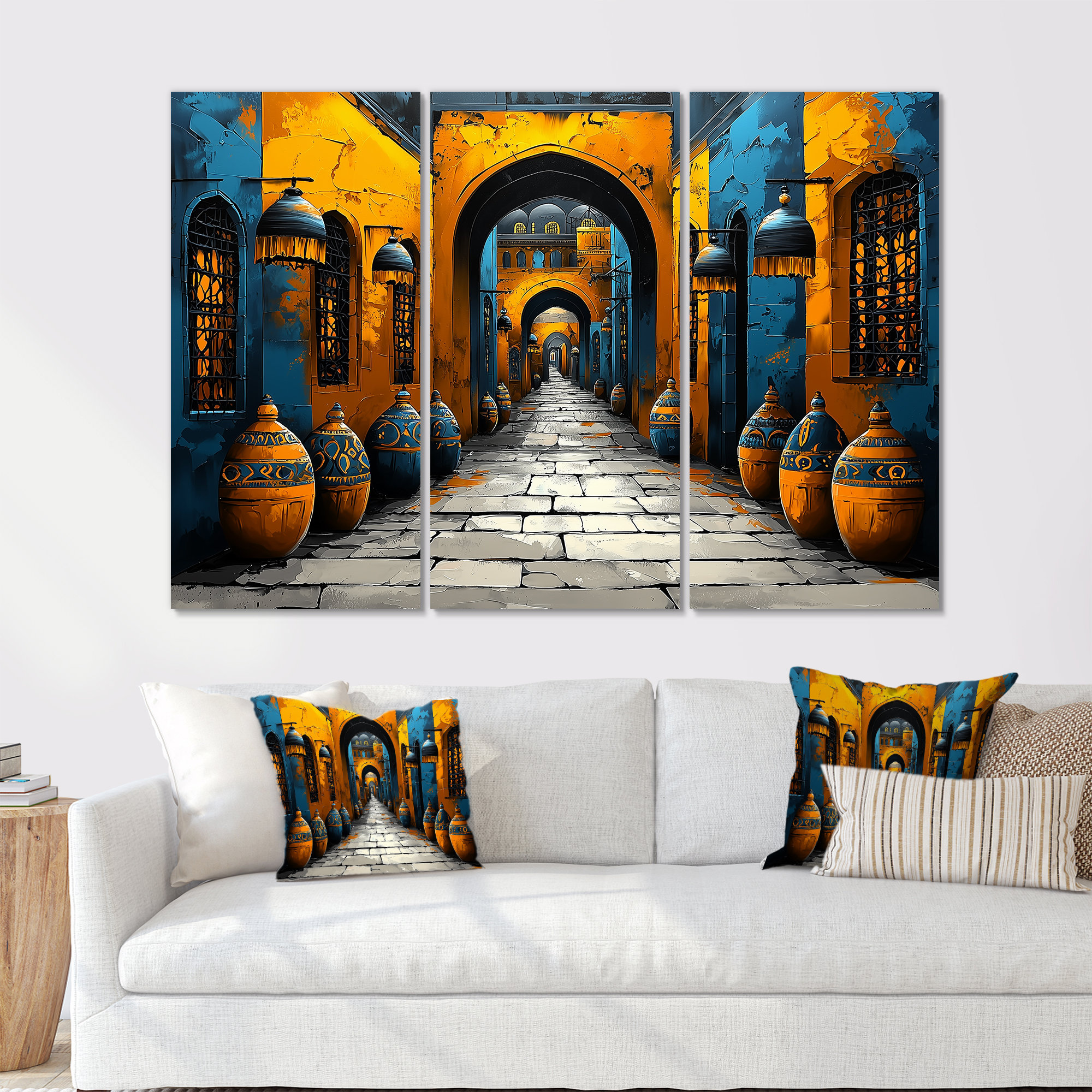 Lark Manor™ Blue And Yellow Istanbul Grand Bazaar II - Istanbul Wall ...