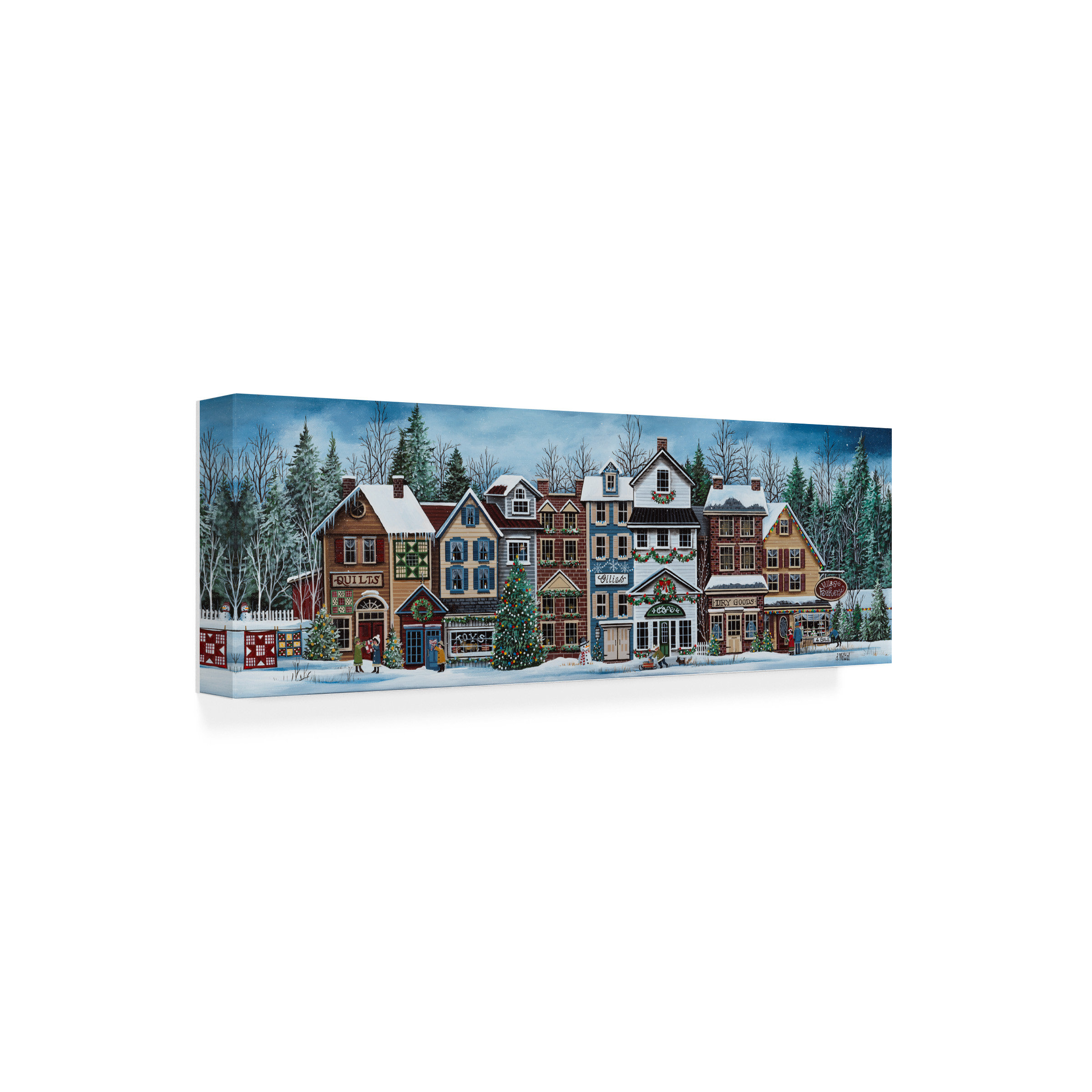 The Holiday Aisle® Debbi Wetzel 'Christmas Village' Canvas Art ...