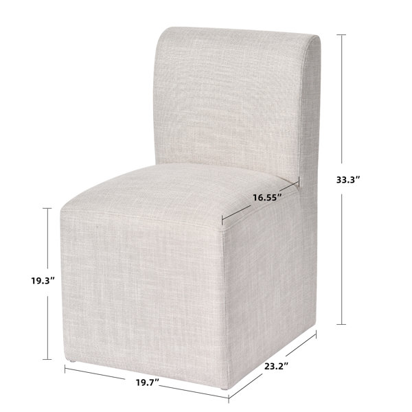 Ebern Designs Ritney Down Fill Modern Dining Chairs Casters Parsons ...