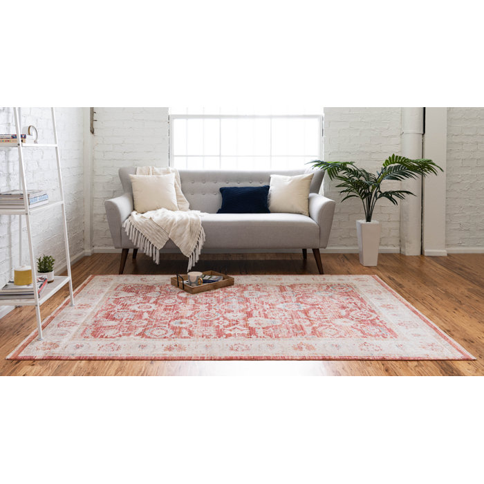 Charlton Home® Croasmun Performance Red/Gray Rug & Reviews | Wayfair