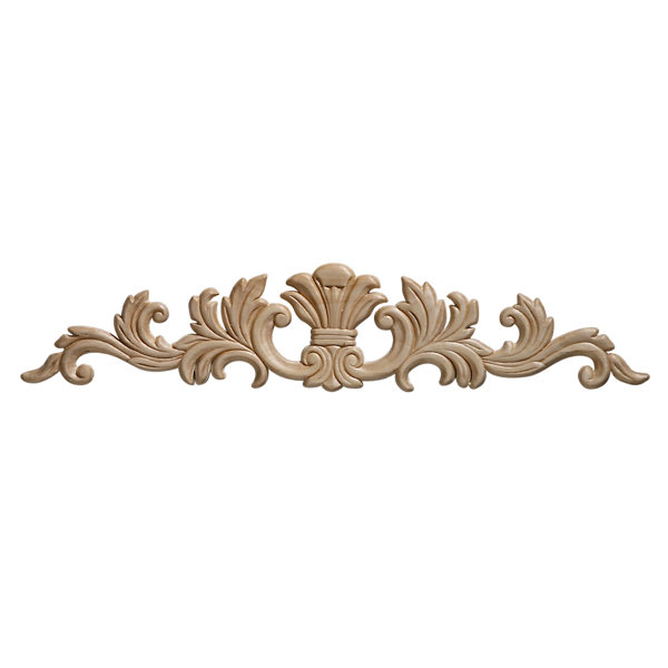 Ornamental Mouldings 3.5'' H x 16.69'' W x 0.22'' D Wood Onlay Scroll ...