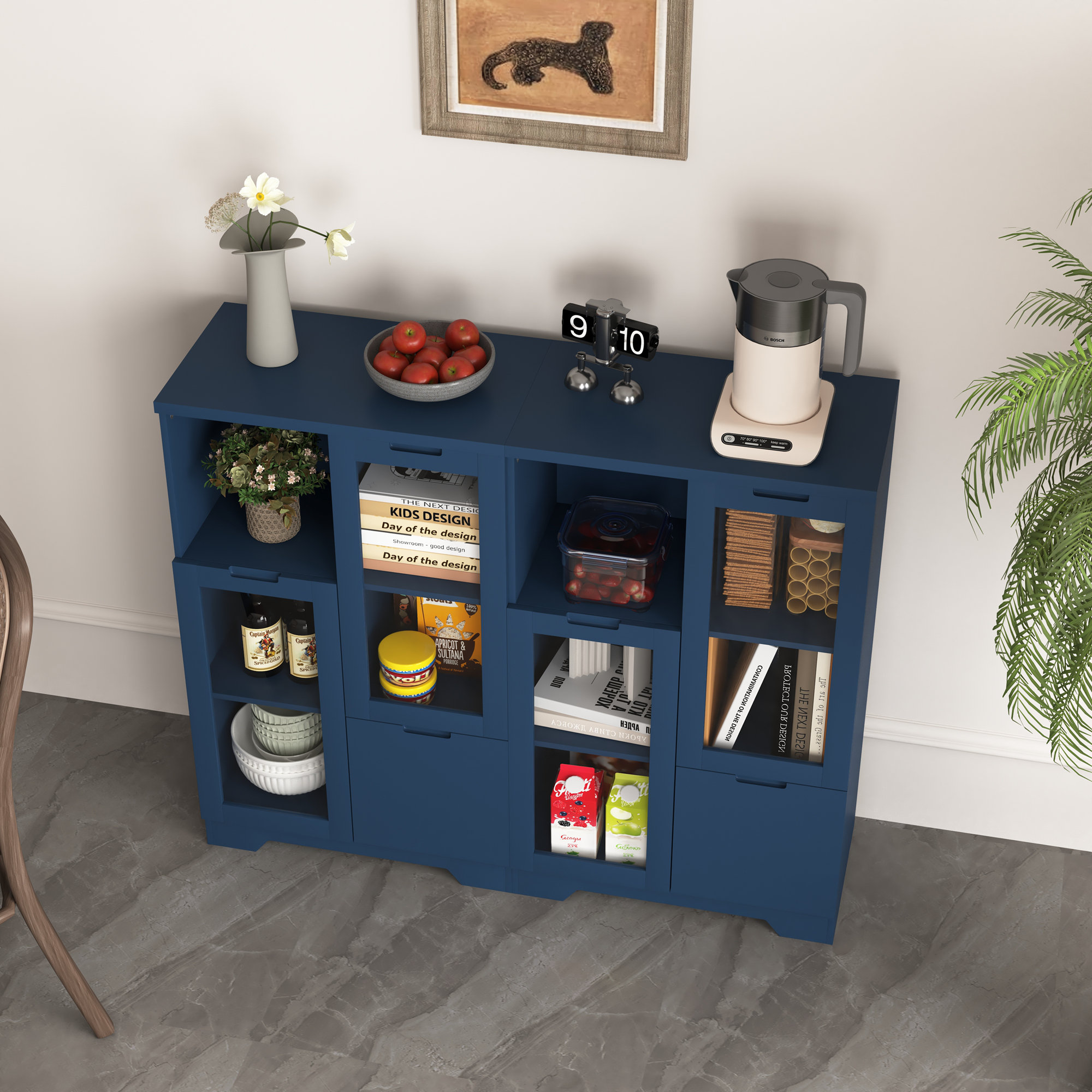 Latitude Run® MDF painted Cabinet with Glass Doors and drawer | Wayfair