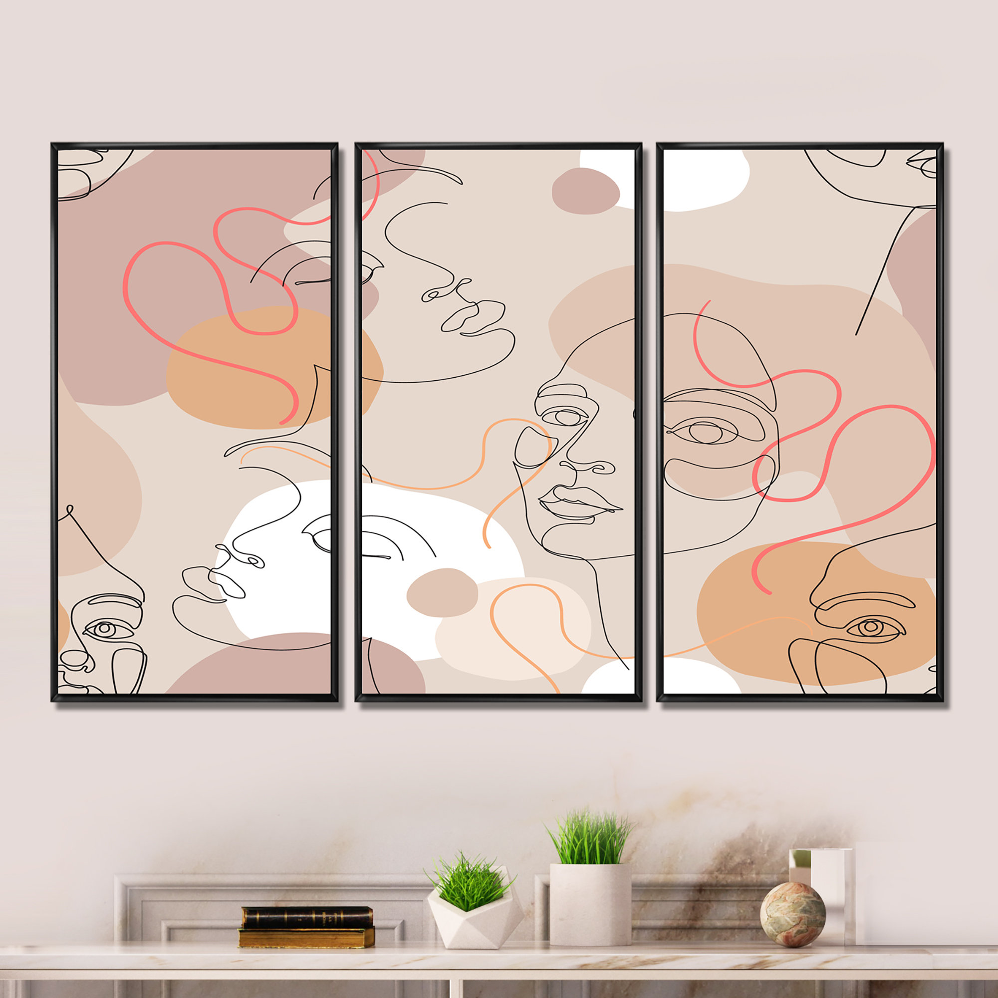 George Oliver Abstract One Line Woman Portraits - 3 Piece on - Wayfair ...