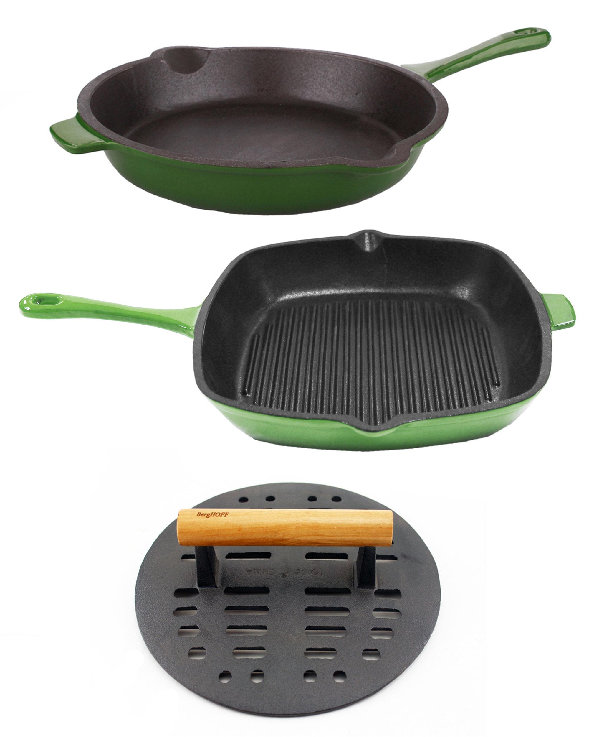 BergHOFF Neo Cast Iron 3 Piece Grill Pan Set & Reviews | Wayfair