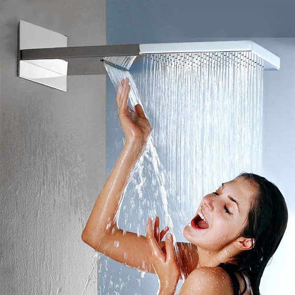 FontanaShowers Fontana Florence Wall Mount Waterfall Rainfall Chrome ...