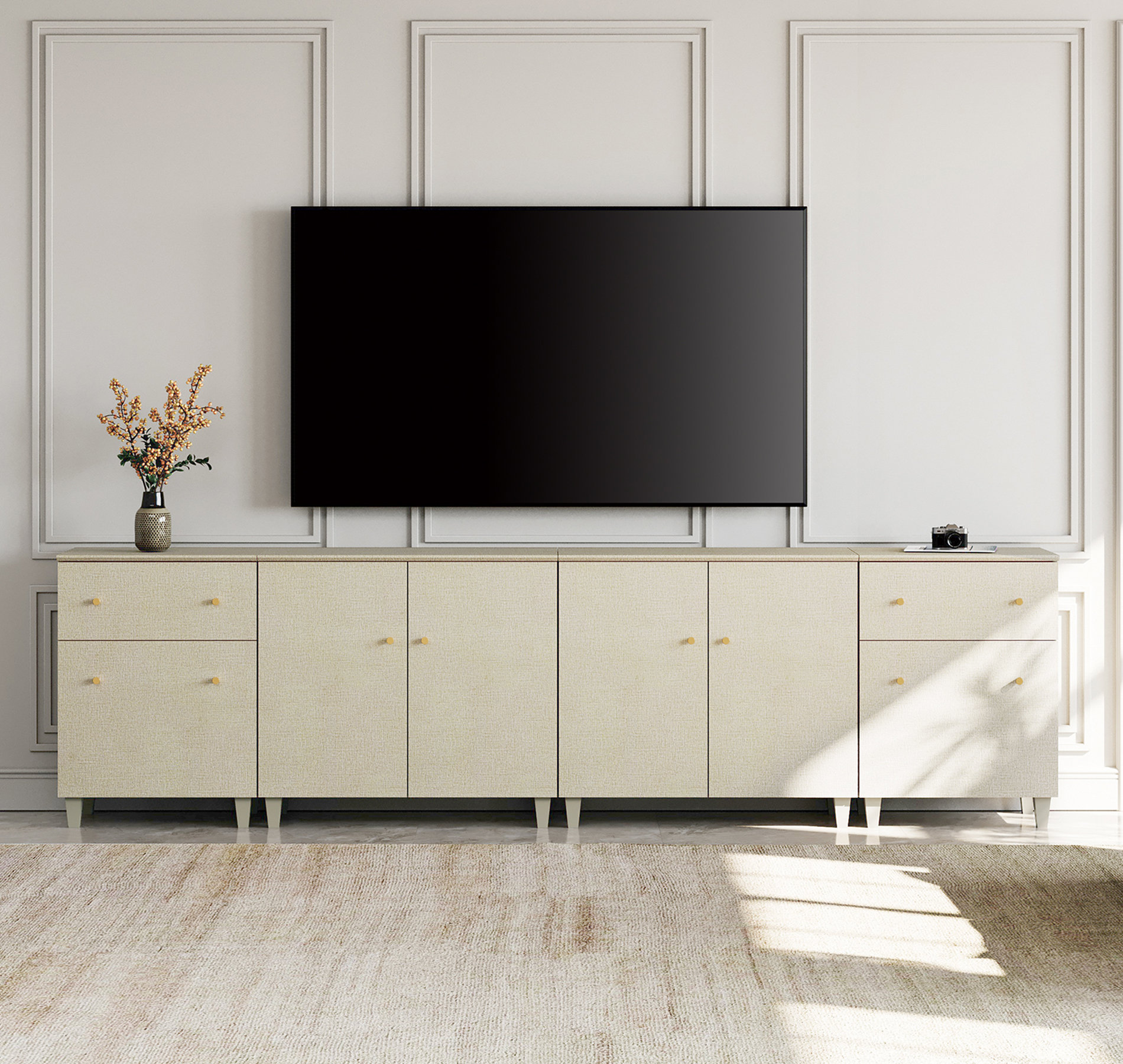 Latitude Run® TV Stand Cabinets For 100+ Inches Tvs, 4-In-1 Media ...