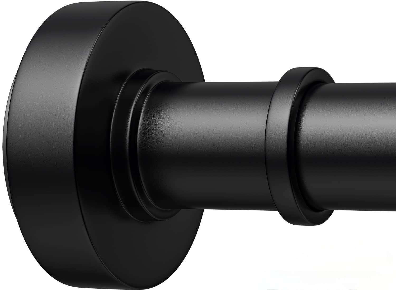 BOJUNTAN Black Shower Curtain Rods, 43-72 Inches, Never Rust, Never ...