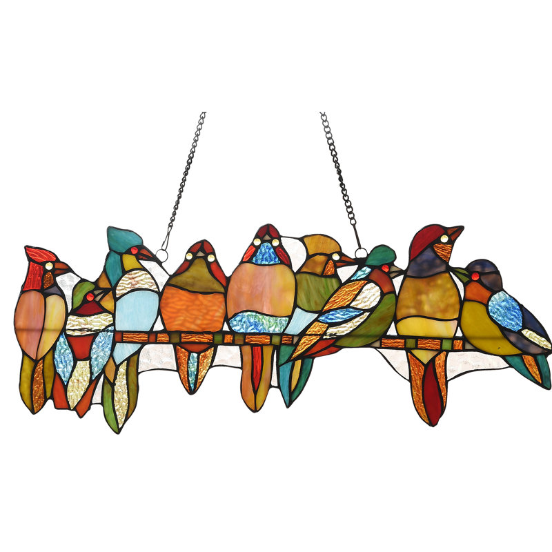 August Grove® Birds on a Vine Window Panel & Reviews | Wayfair