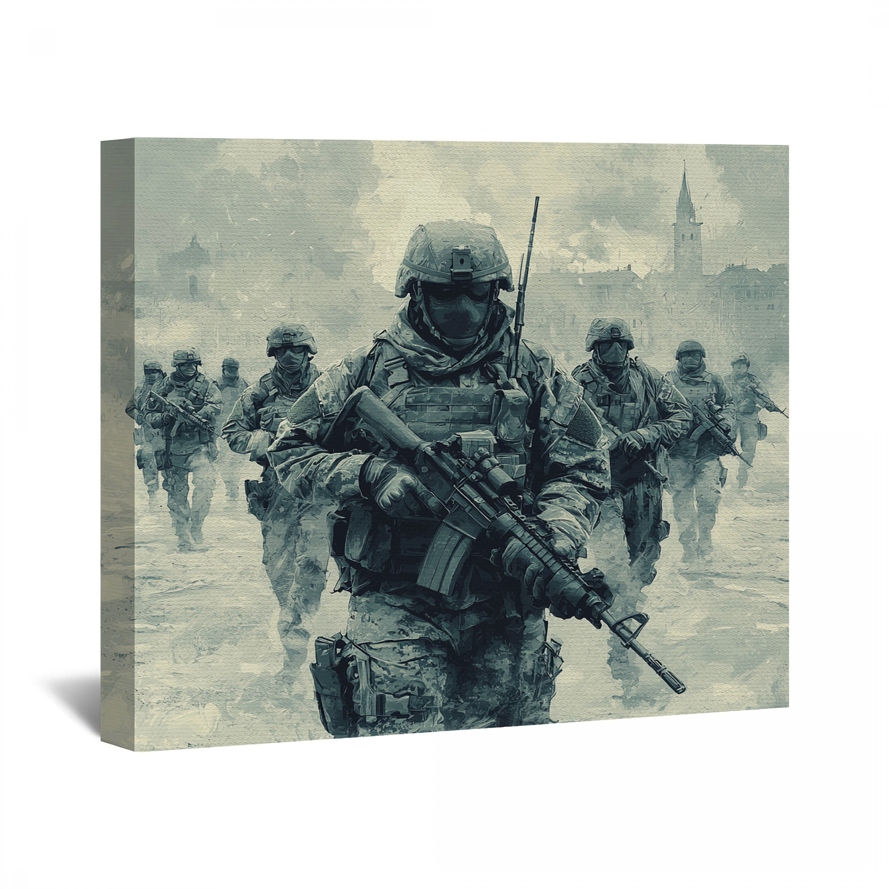 VisionDecor Soldiers Marching Canvas Wrap - Military Wall Decor | Wayfair